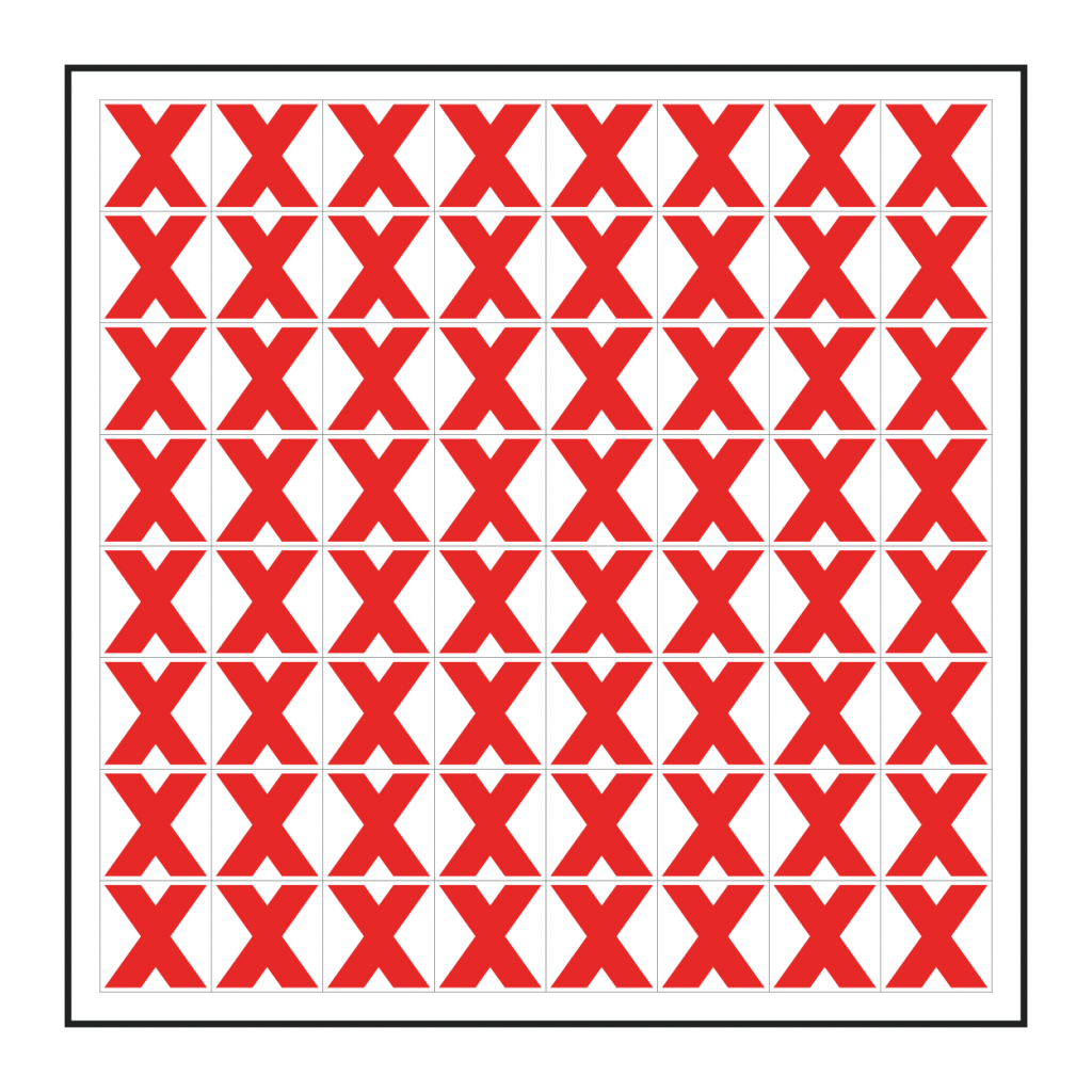 Magnetic Printed Vinyl Indicators – Red X’s (Sheet of 64) – Magiboards USA