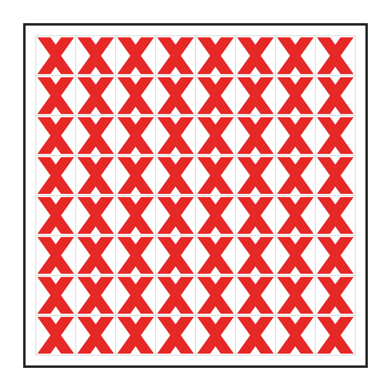 Magnetic Printed Vinyl Indicators - Red X's (Sheet of 64) - Magiboards USA