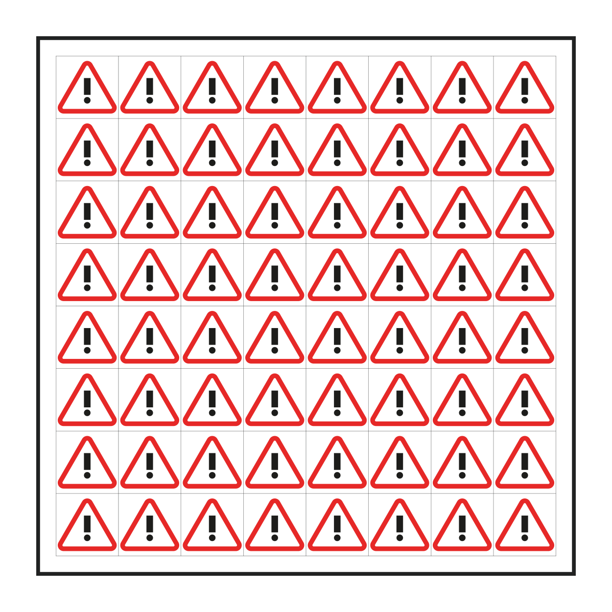 Magnetic Printed Vinyl Indicators - Red/White Warning Triangle (Sheet ...