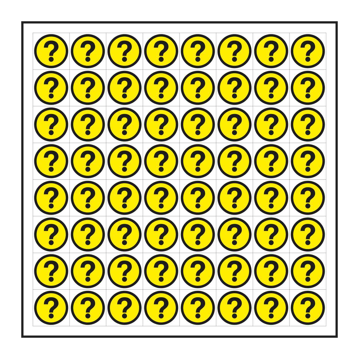 Magnetic Printed Vinyl Indicators - Yellow Question Mark (Sheet of 64 ...