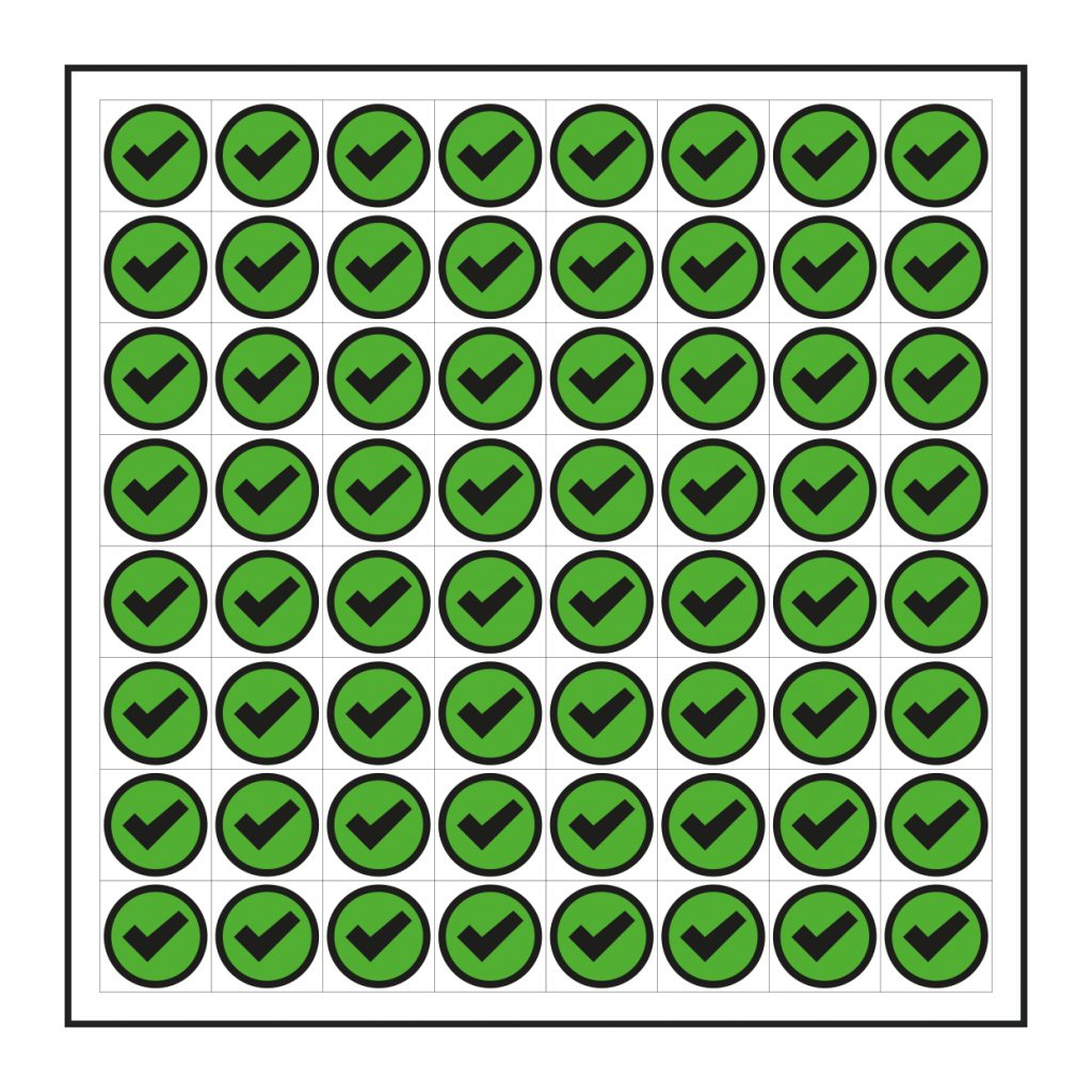 Magnetic Printed Vinyl Indicators - Green Check Mark (Sheet of 64 ...