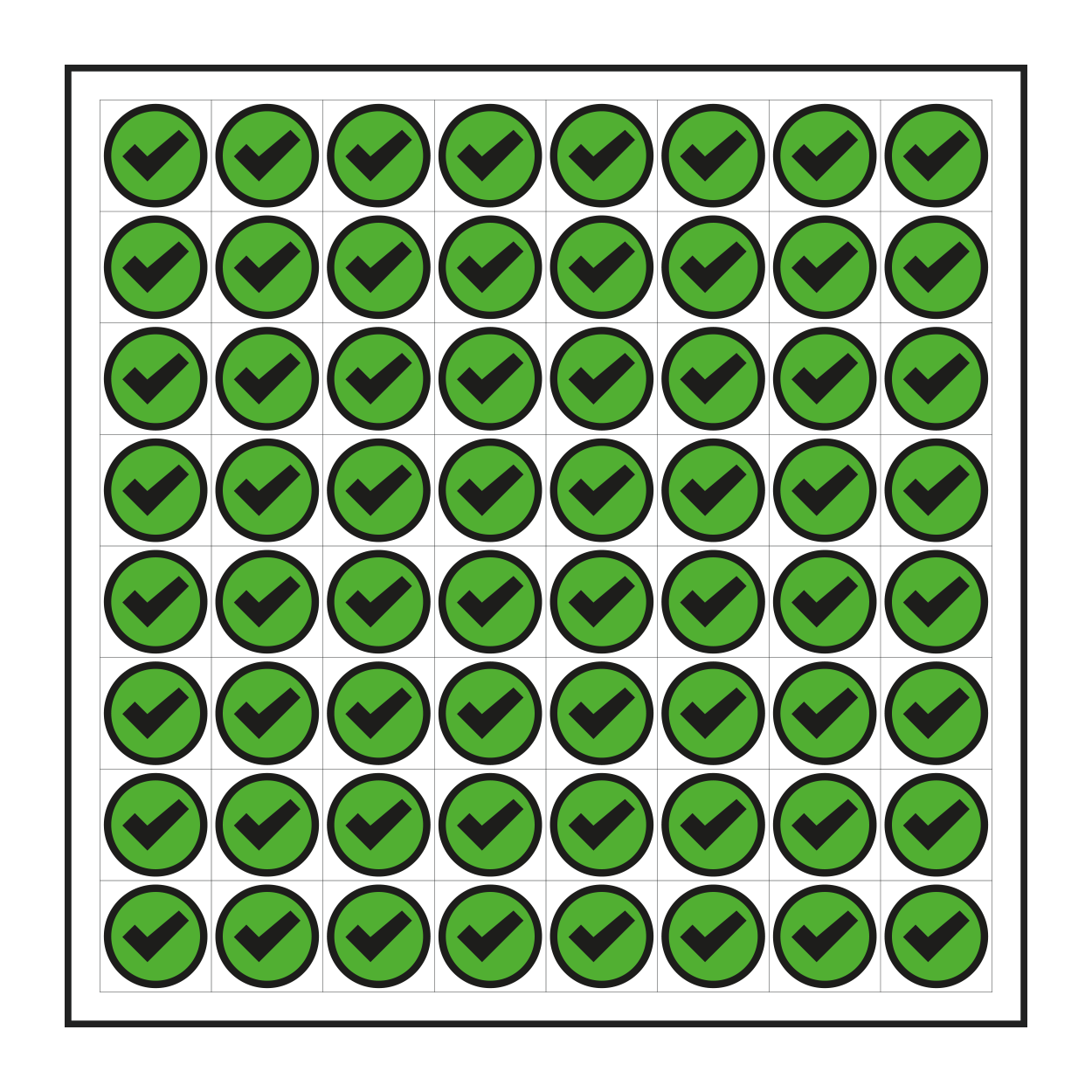 Magnetic Printed Vinyl Indicators - Green Check Mark (Sheet of 64 ...