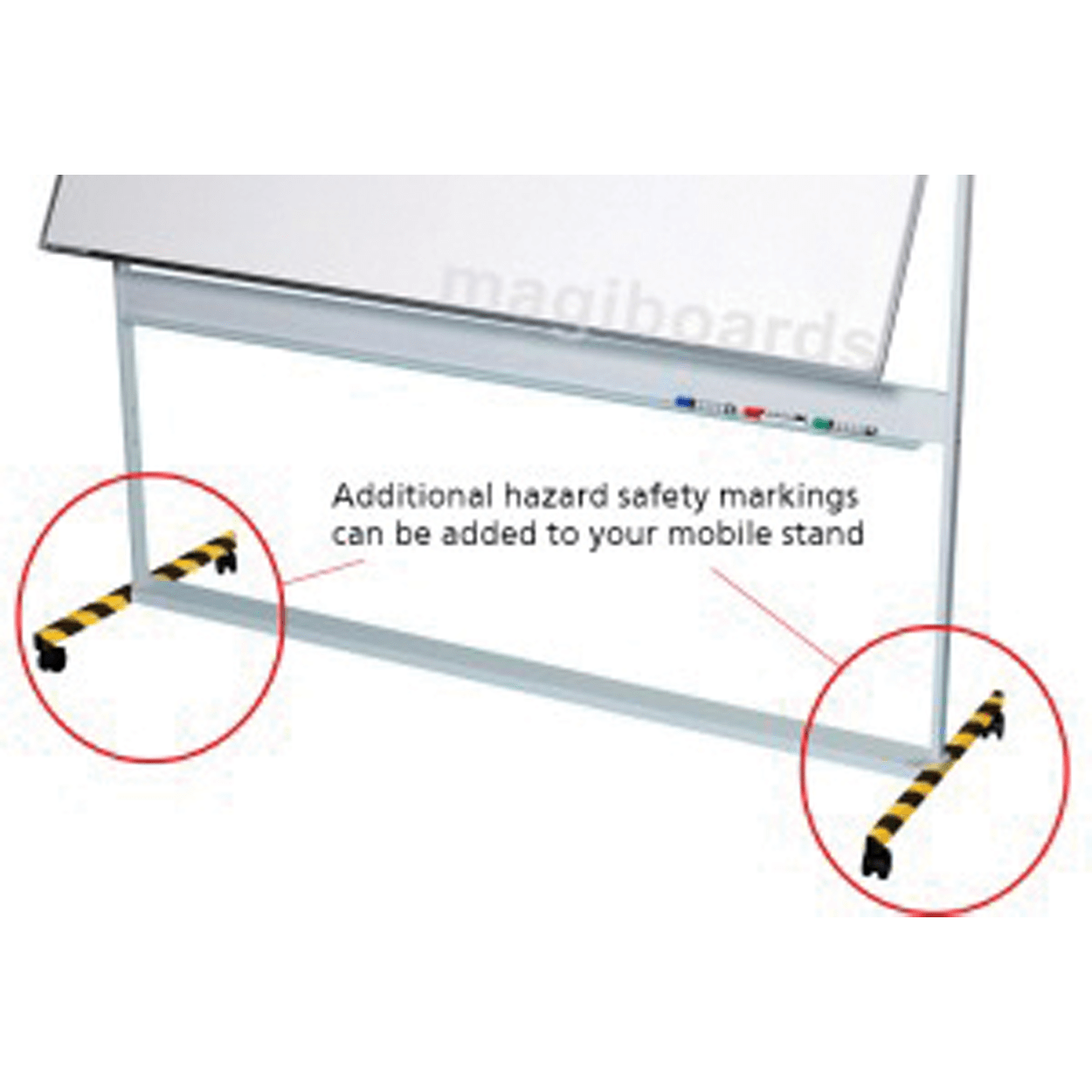 Hazard & Safety Markings for Mobile Stands - Magiboards USA