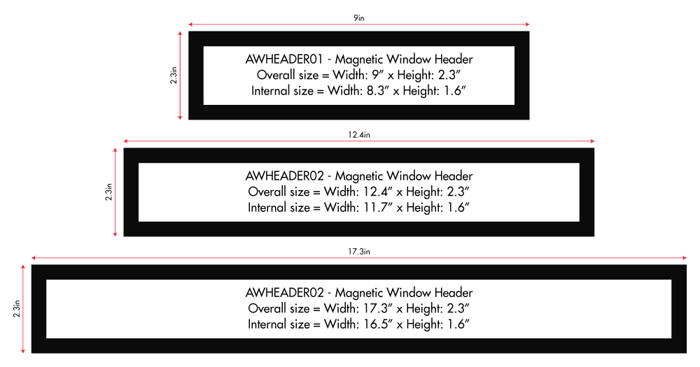 Magnetic Window Headers (Pack of 3) - Magiboards USA