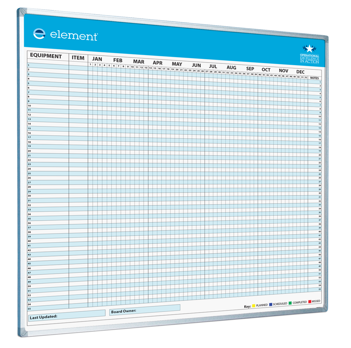 Total Production Maintenance Board 4' x 4' - Magiboards USA
