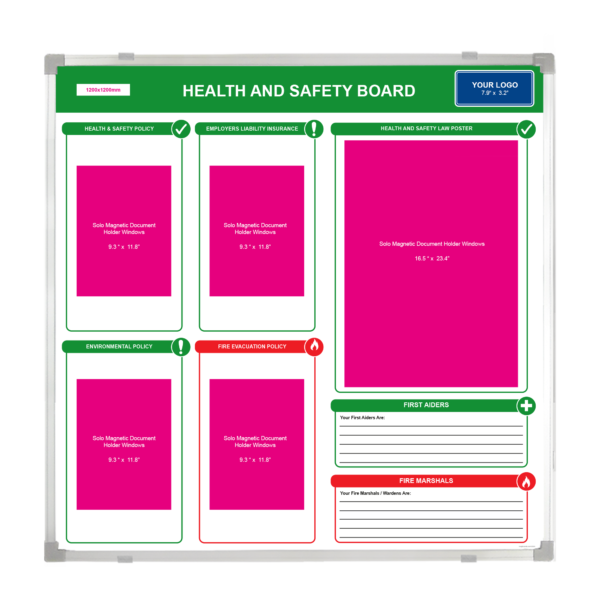 Health & Safety Board with HSE Magnetized A2 Poster - Magiboards USA