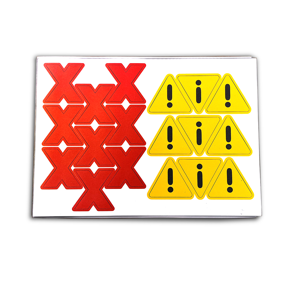 Magnetic "X" and Warning Triangles - Sheet of 1.4" - Magiboards USA