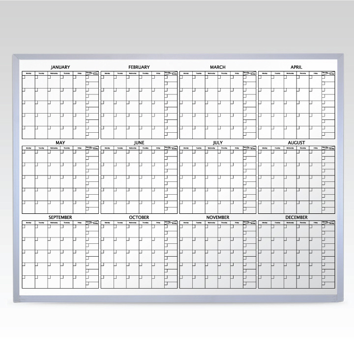 12 Month At-A-Glance Magnetic Whiteboard Calendar 72″ X 48 ...