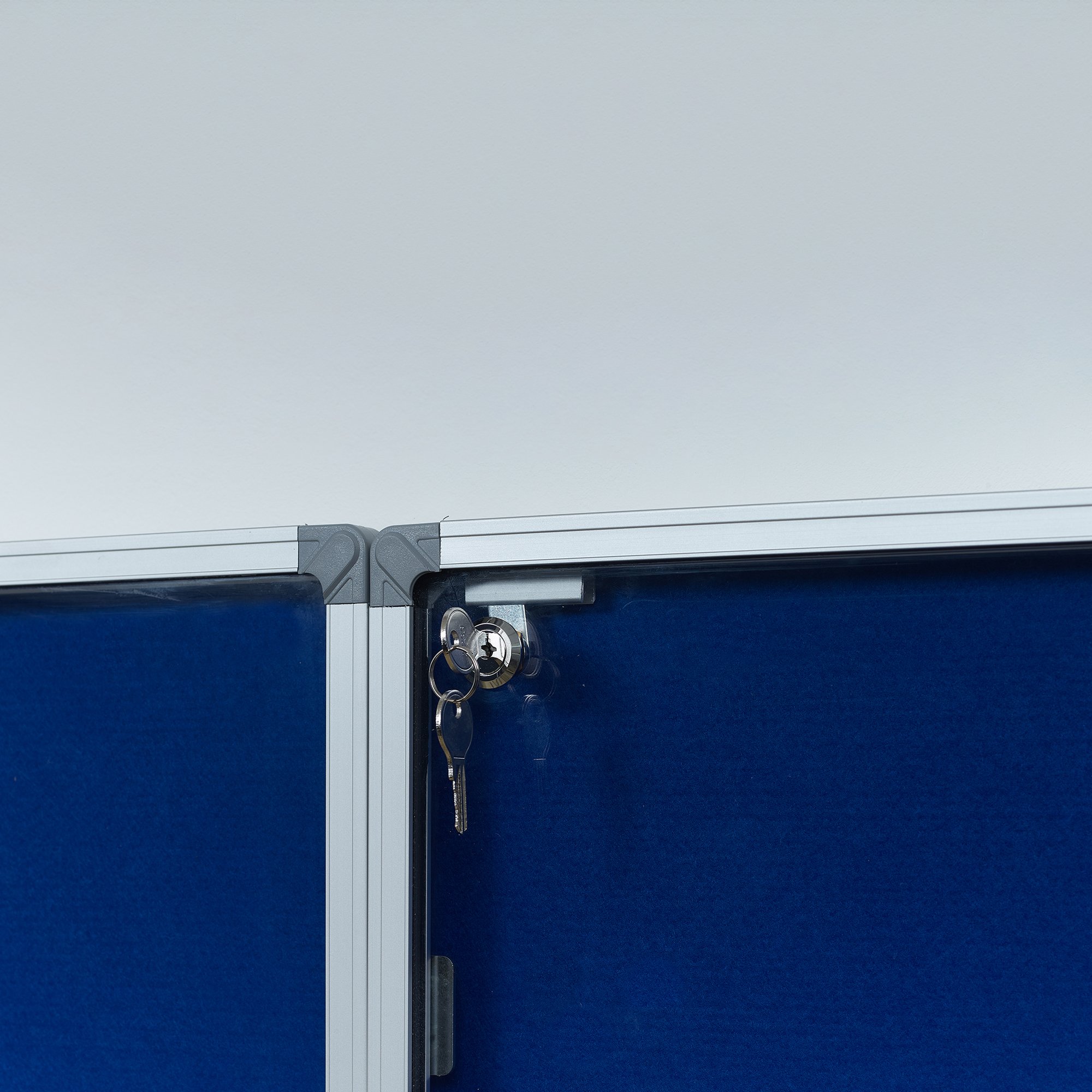 Lockable Blue Felt Tack Board 1 & 2 Doors with Aluminum Frame ...