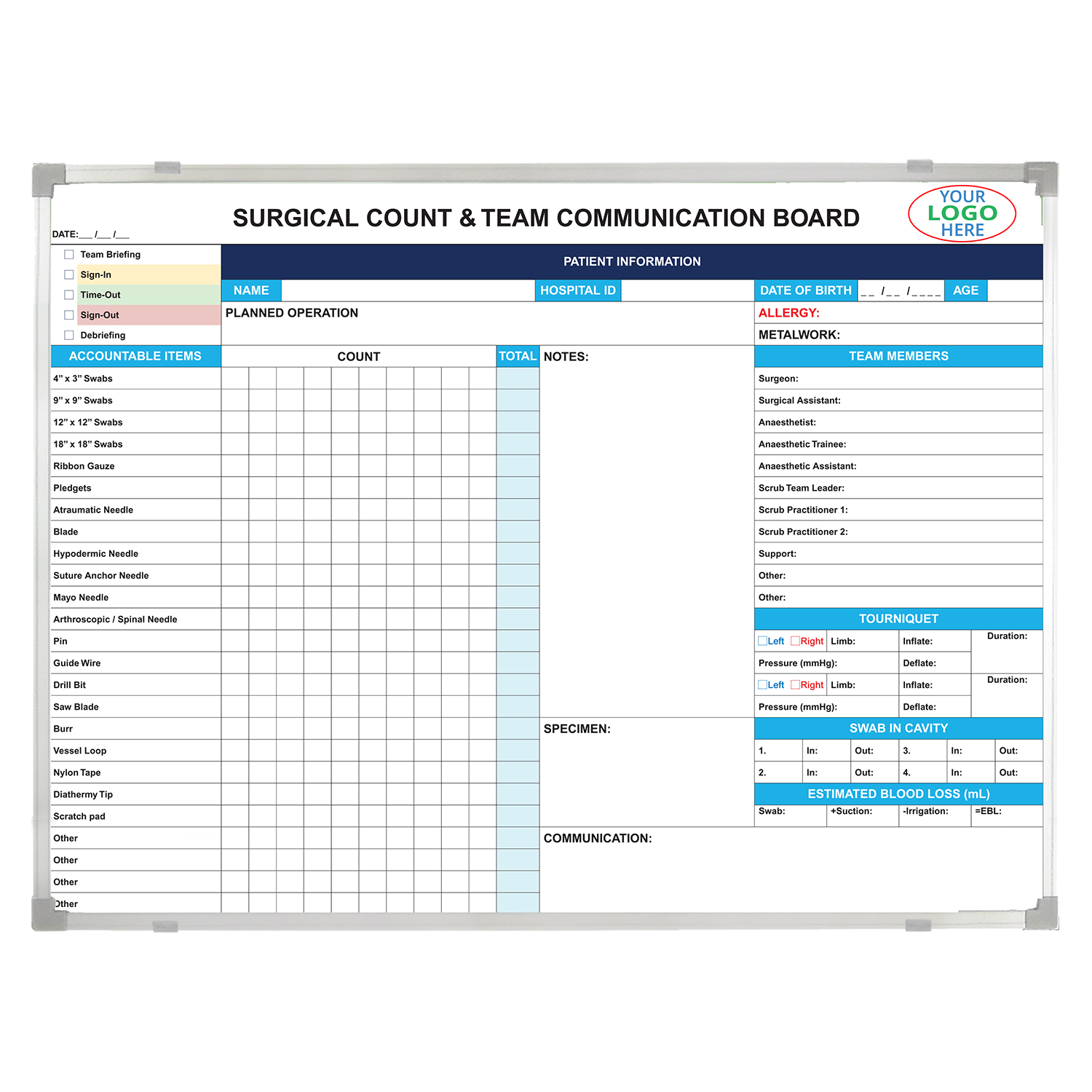 Surgical Count & Team Communication Board – Magiboards USA